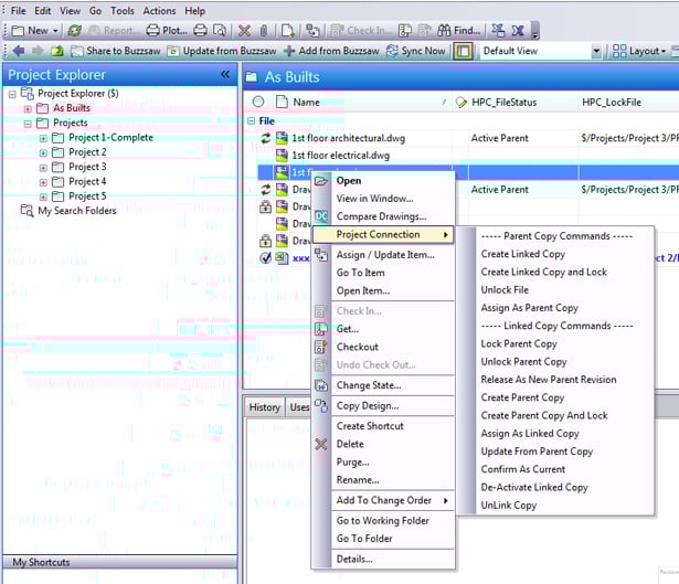 Project Connection Manage As Built And Project Files In Vault